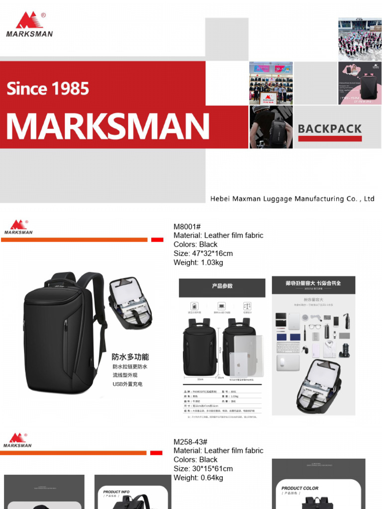 2024 NEW Backpack-Marksman | PDF | Grey | Color