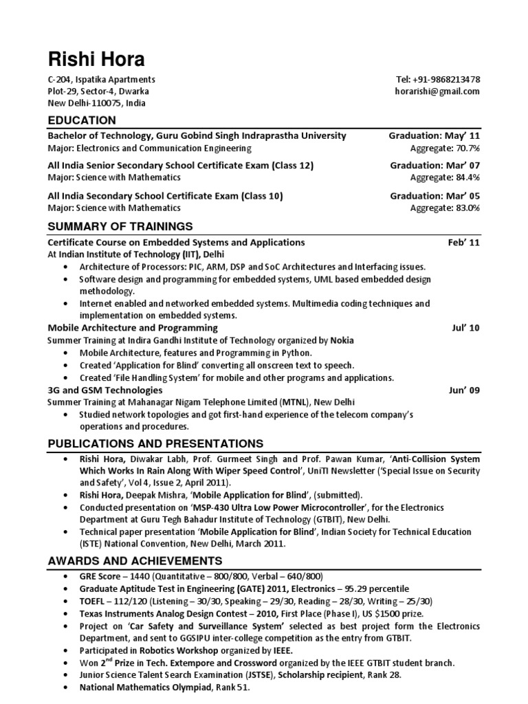 My Resume | PDF | Embedded System | Microcontroller