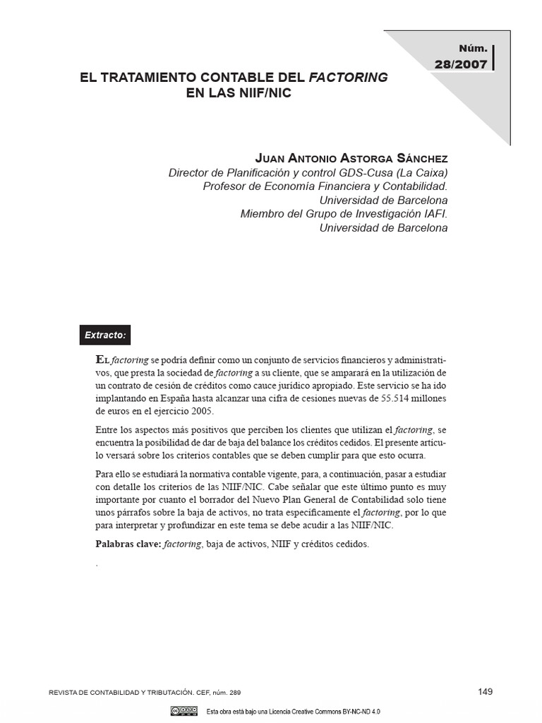 Fatoring contrable | PDF | Contabilidad | normas internacionales de ...