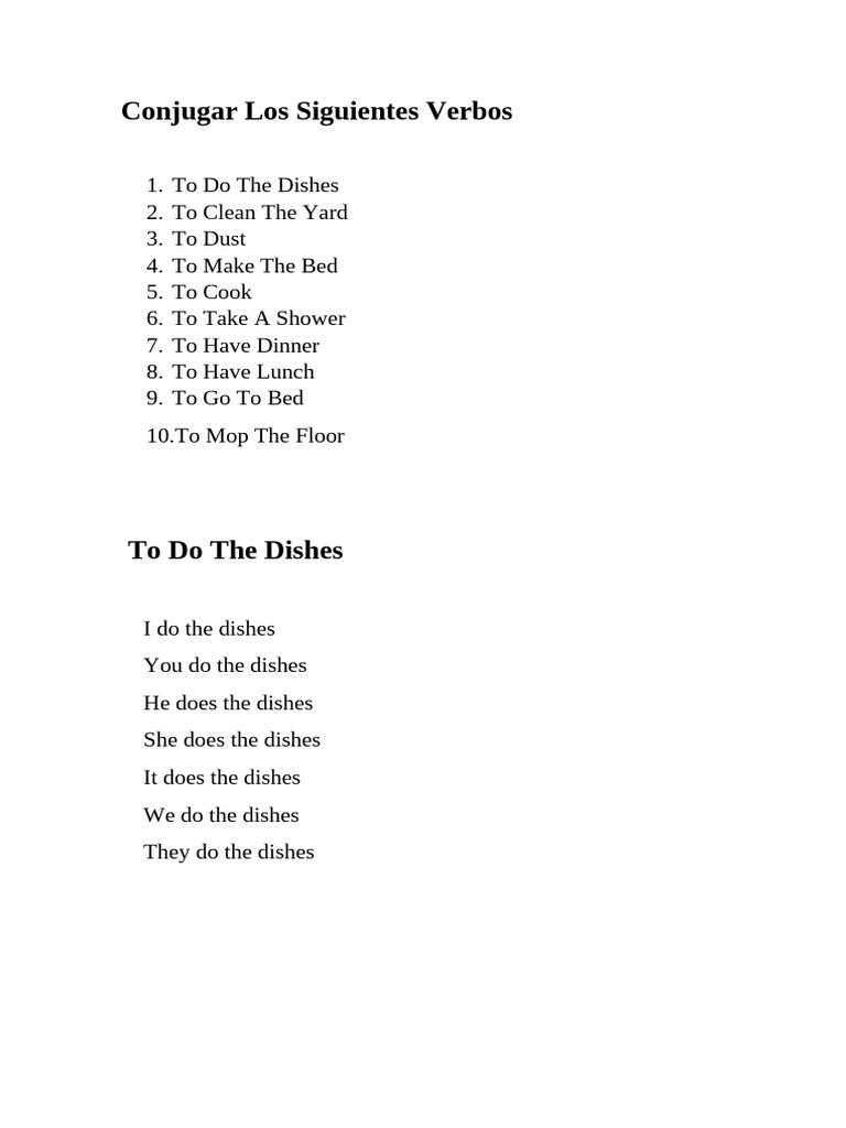 Conjugacion de Verbos | PDF