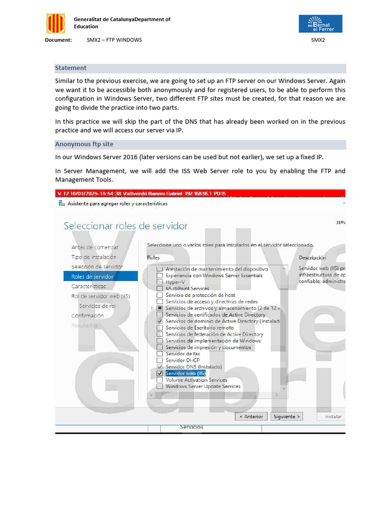 Gabrielvallverdú M07 Uf2 FTP Windows Eng | PDF | File Transfer Protocol | Network Architecture