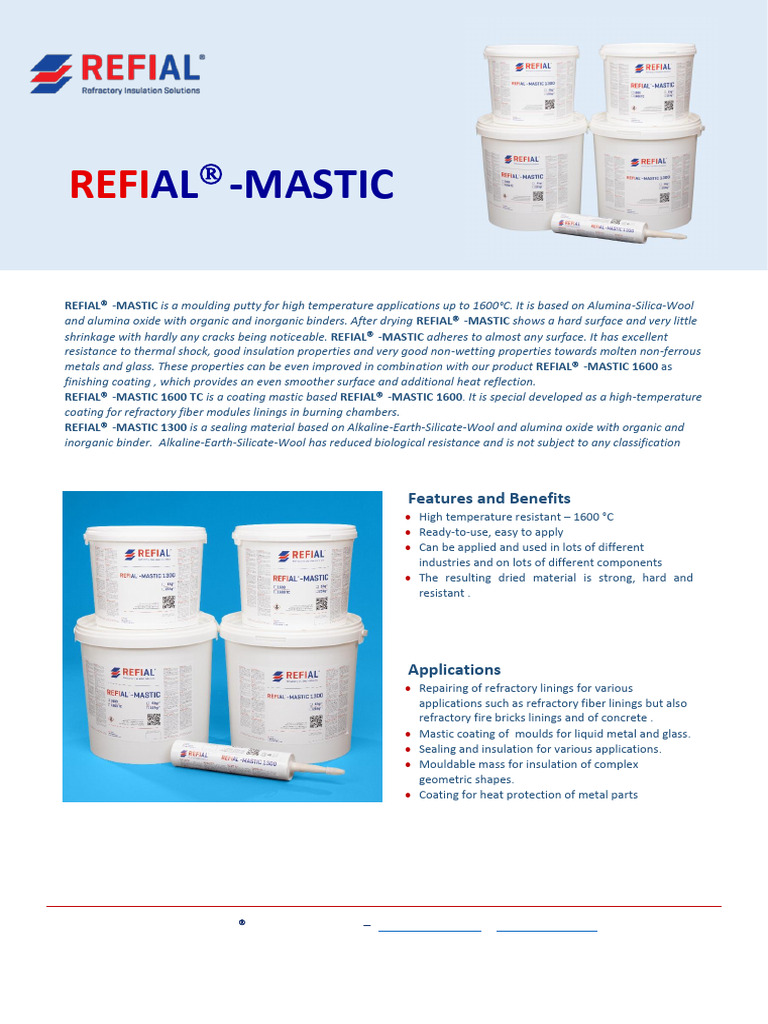 REFIAL - MASTIC ENG 11-03-2022 2 | PDF | Refractory | Glasses