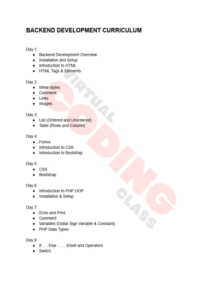 Backend Development Curriculum | PDF | Php | Systems Architecture