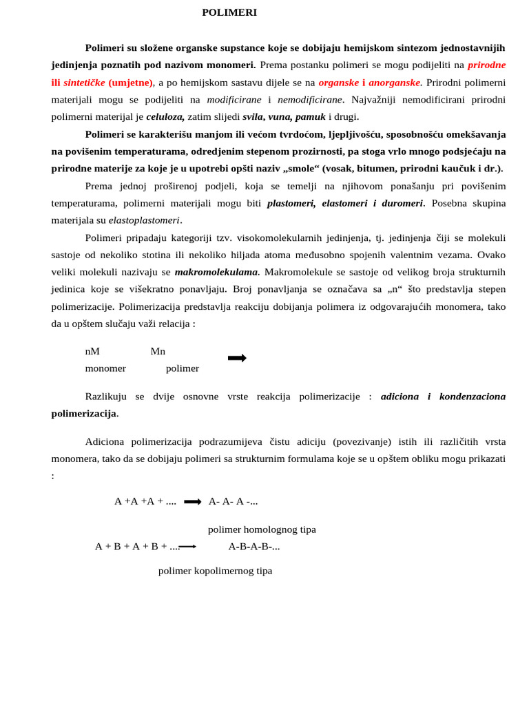 Polimeri | PDF