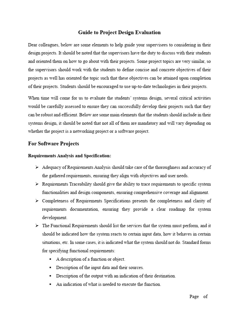 Project Design Evaluation Guide | PDF | Computer Network | Security