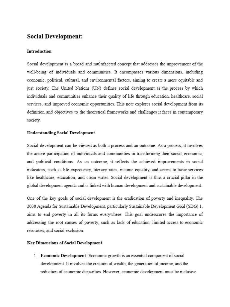 Social Development_ | PDF | Sustainability | Economic Inequality