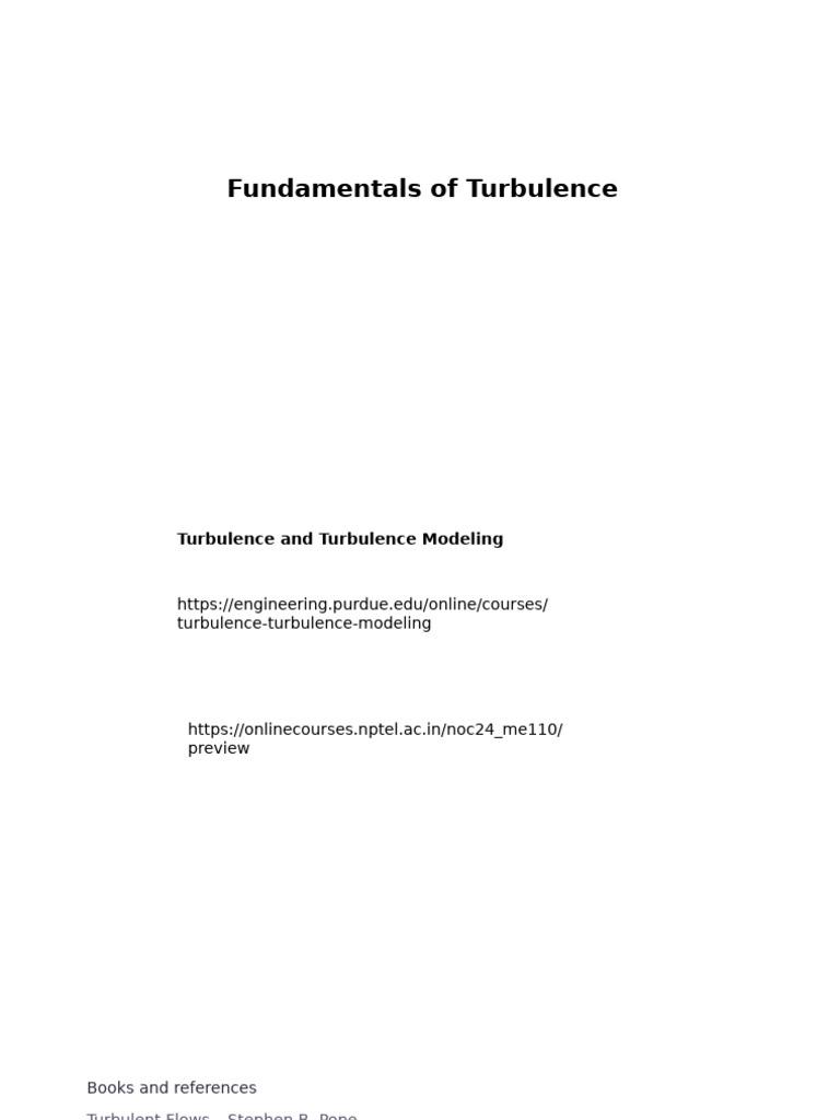 Fundamentals of Turbulence | PDF | Turbulence | Fluid Dynamics