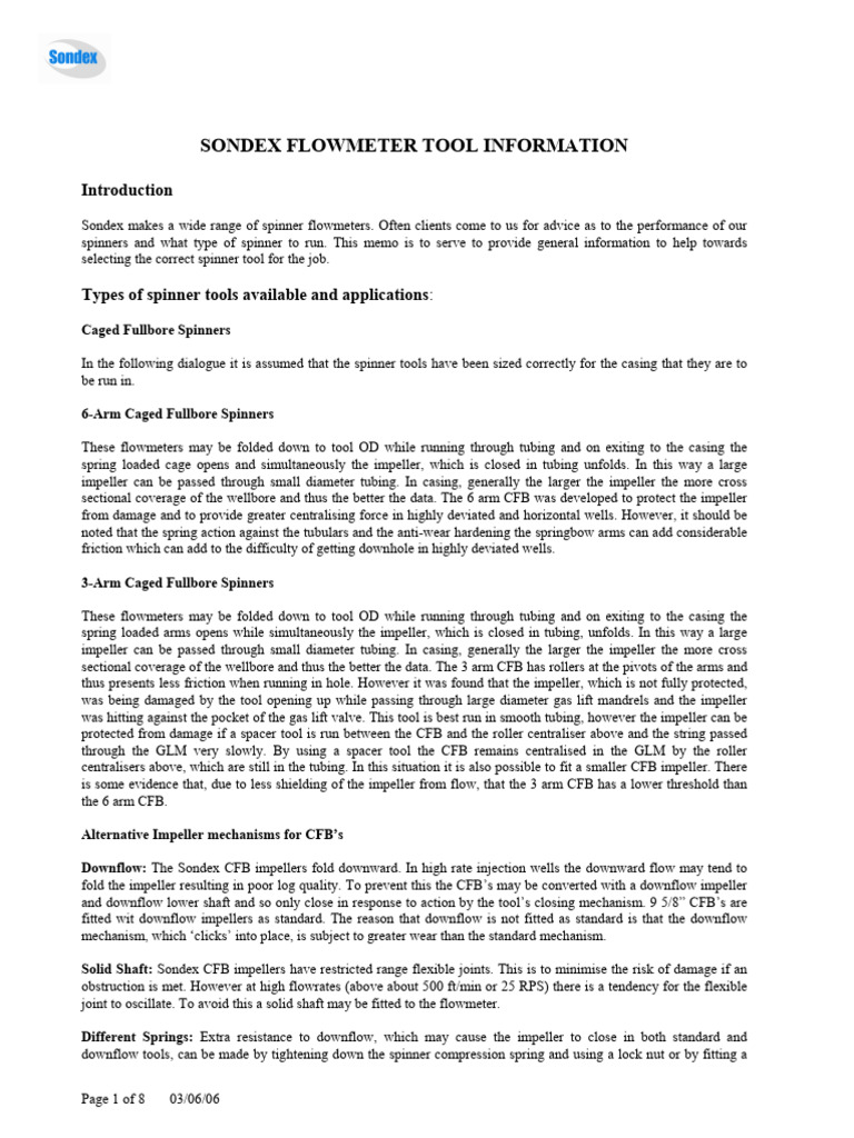 Sondex Flowmeter Guide for Engineers | PDF | Flow Measurement | Lift ...