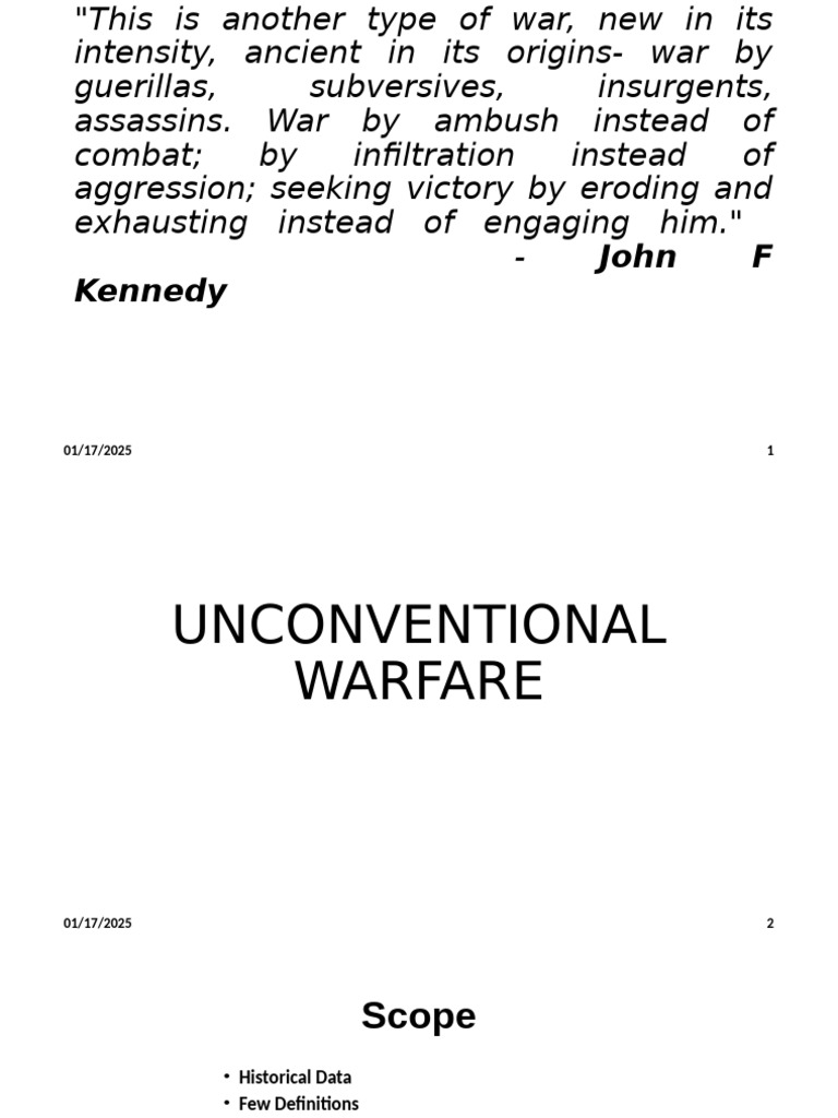 Unconventional Warfare Overview | PDF | Guerrilla Warfare | Prisoner Of War
