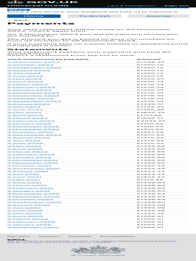 Payments - Universal Credit | PDF | Business Law