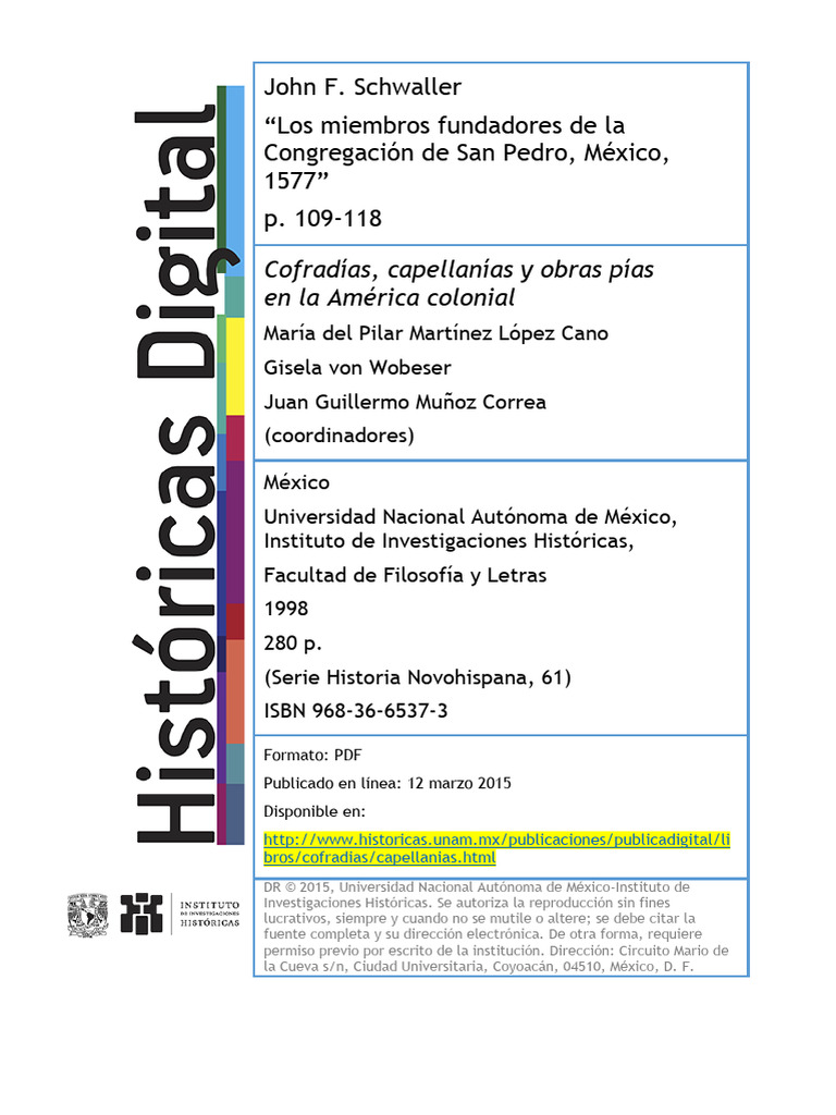 Fundadores de la Congregación San Pedro 1577 | PDF | México | Nueva españa