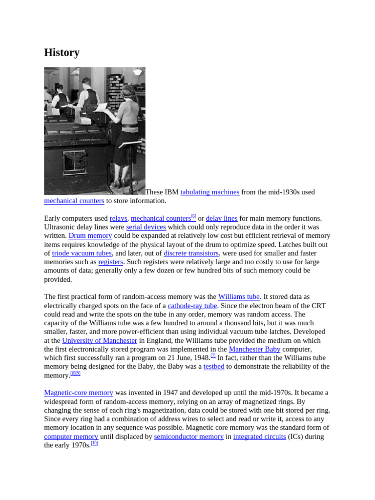 History of RAM | PDF | Random Access Memory | Equipment