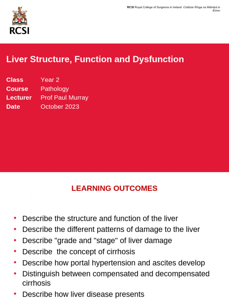 1. Pathology Lecture 2023 - Liver Stucture Function and ... 1. Pathology Lecture 2023 - Liver Stucture Function and ...