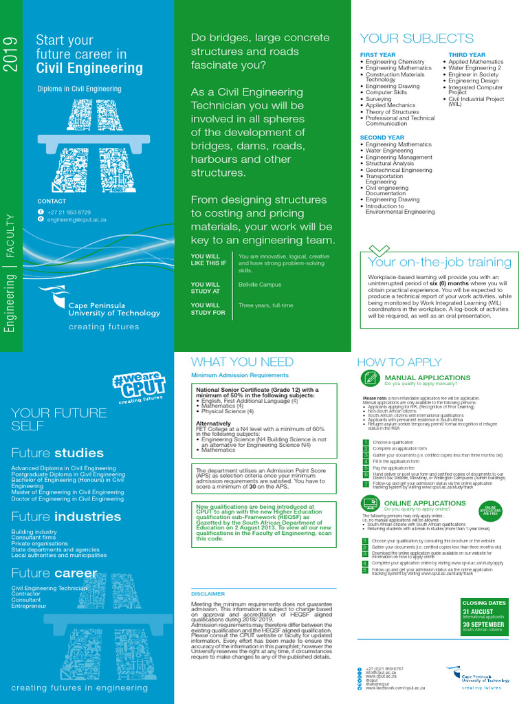 Diploma in Civil Engineering Application Guide | PDF | Engineering ...
