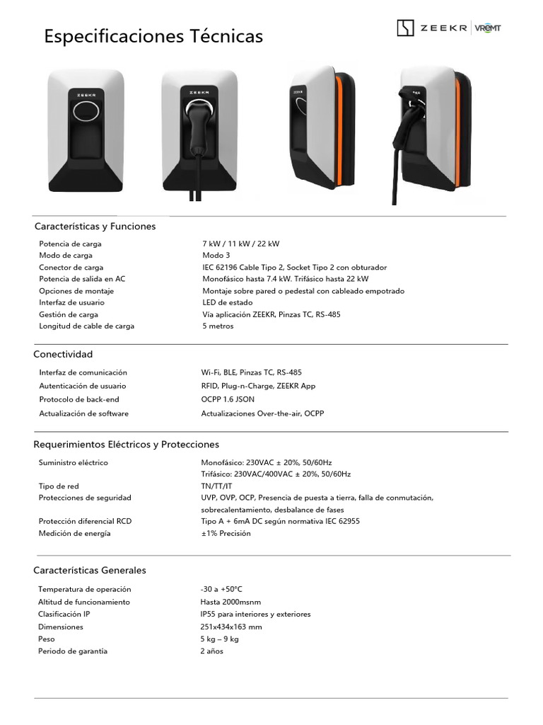 Ficha técnica Wallbox (ES) | PDF | Identificación de frecuencia de radio | Ingenieria Eléctrica
