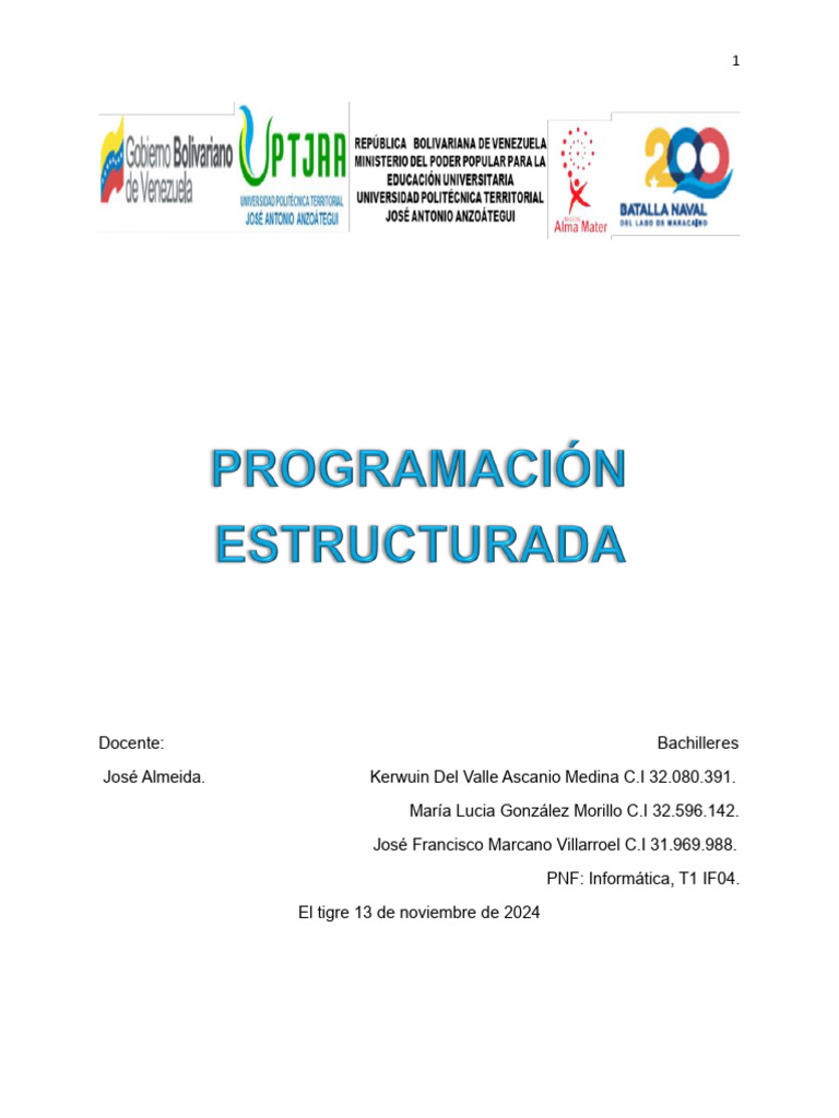 Programación Estructurada | PDF | Flujo de control | Programa de computadora