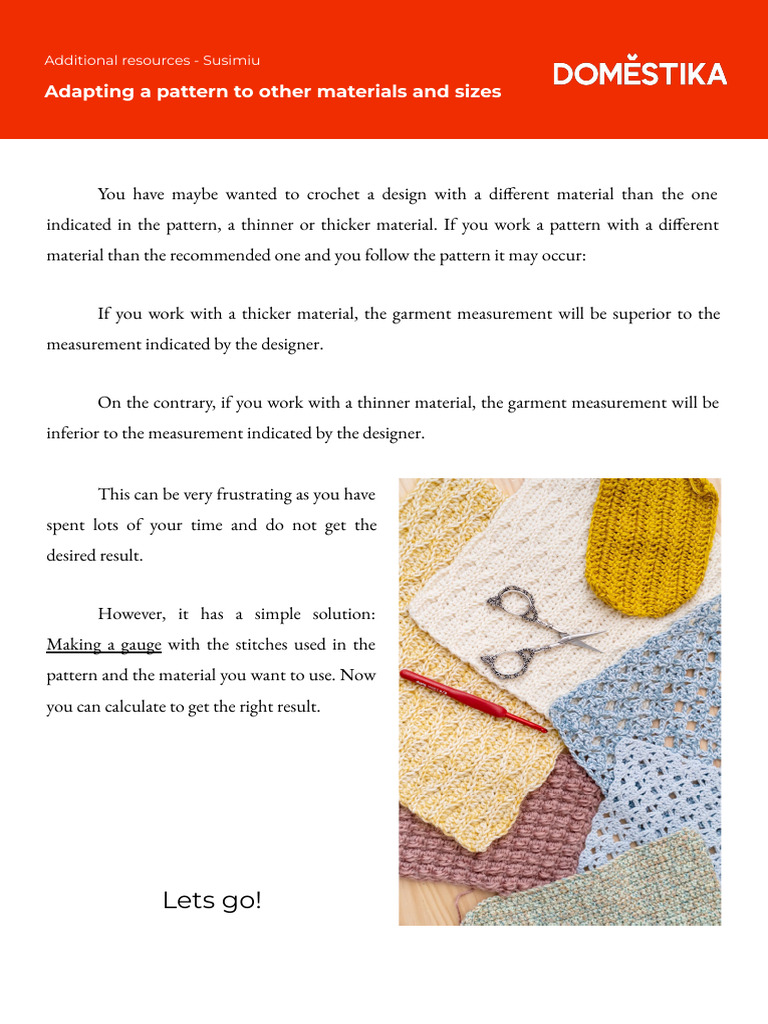 U3_01_Adapting a pattern to other materials and sizes_English | PDF ...