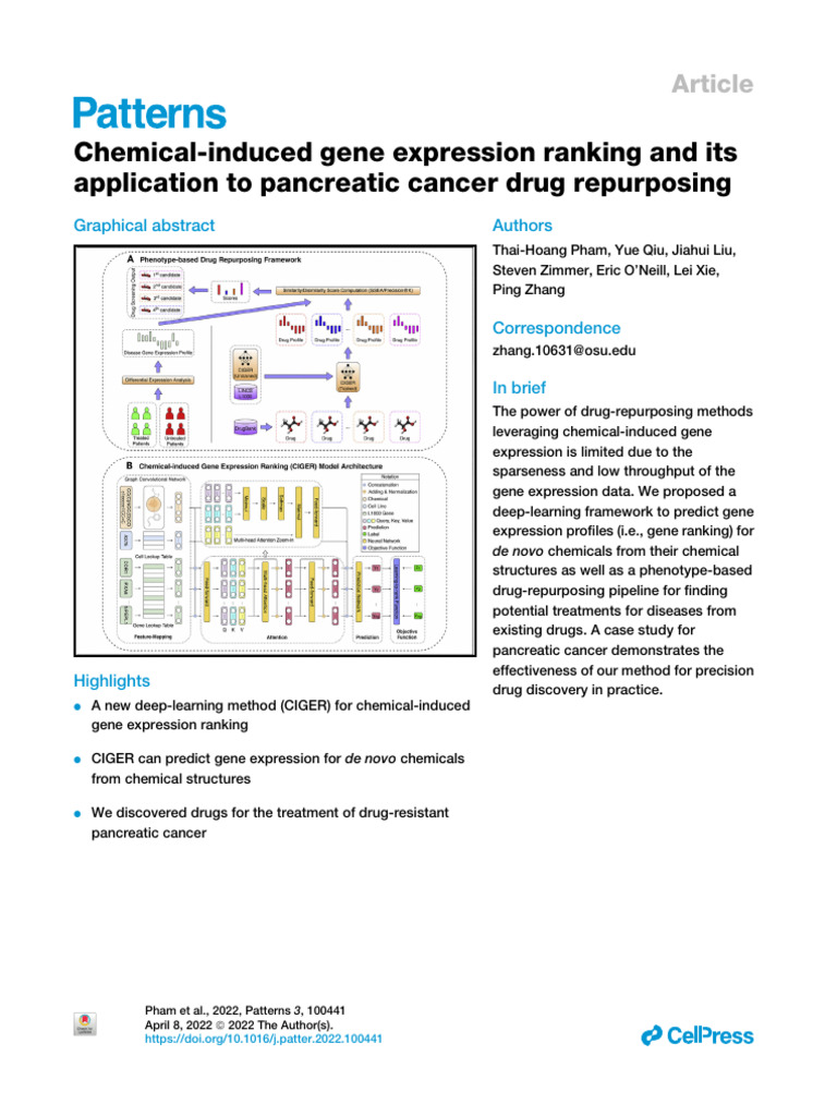 Chemical Induced Gene Expression Ranking and Its A | PDF | Drug Discovery | Gene Expression