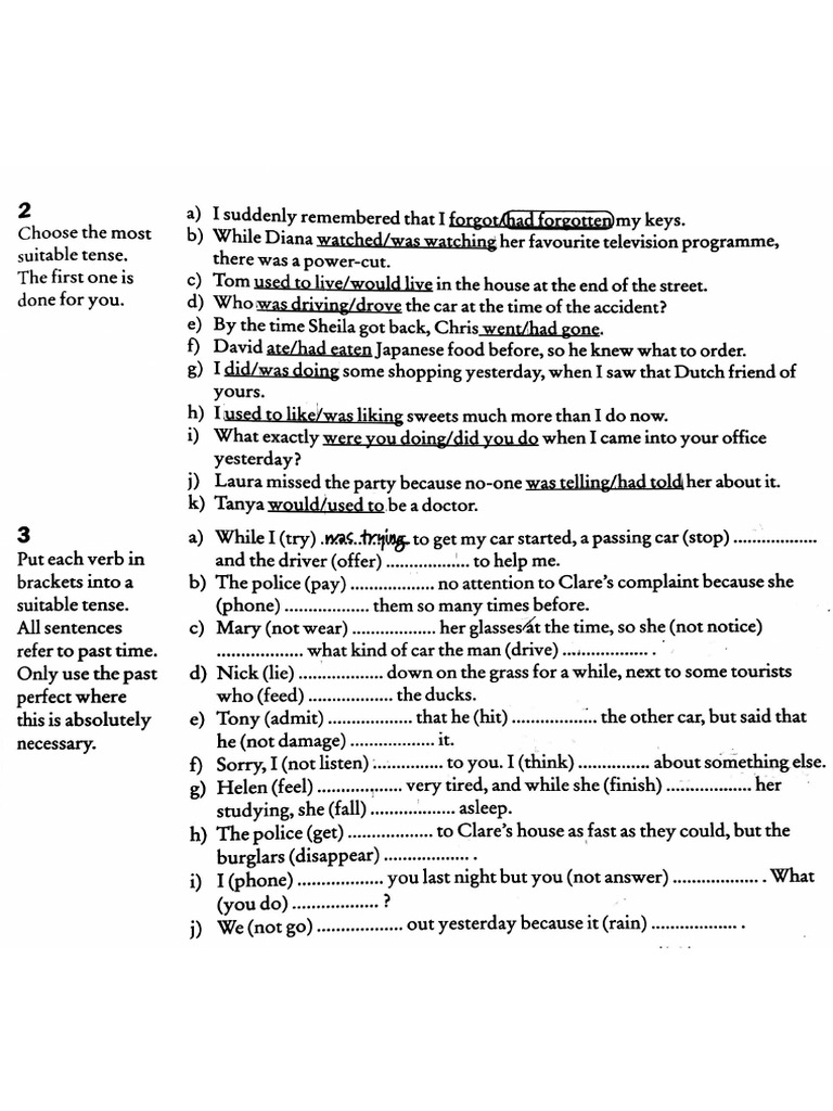 Past Tenses First Certificate Language Practice M.Vince | PDF