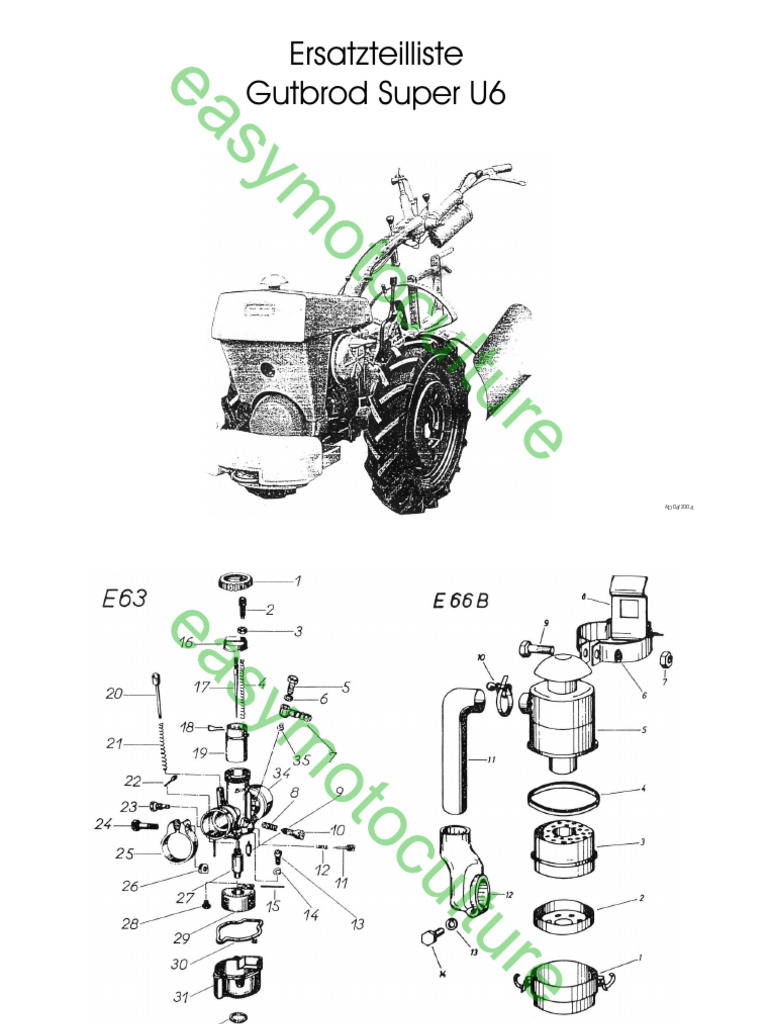 Motostandard Gutbrod Super U6 Pièces | PDF