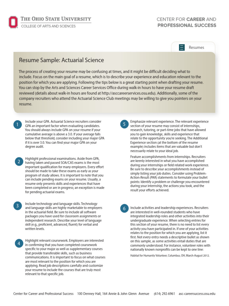 Actuarial Science Resume Sample V - 040218 - 0 | PDF | Résumé | Actuary