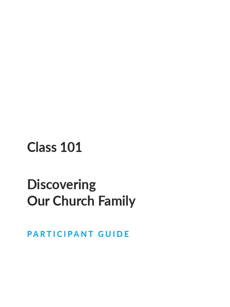 Class101-Participants-Guide - 1-9-25 | PDF | Baptism | Eucharist