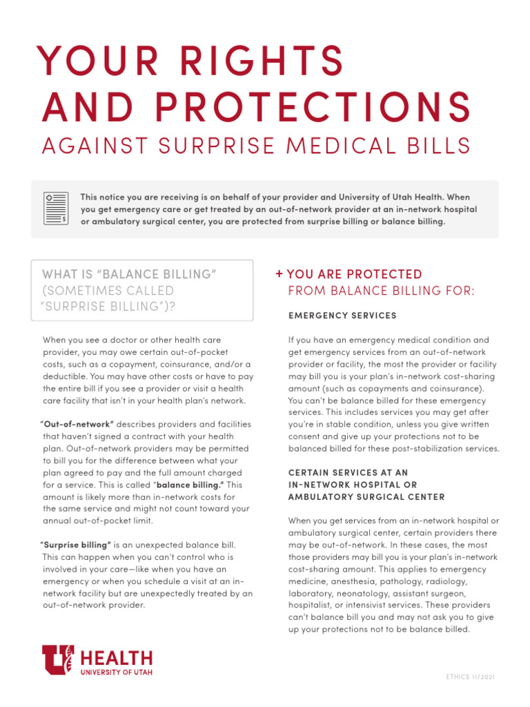 Your Rights Against Surprise Medical Bills | PDF | Health Care | Health ...