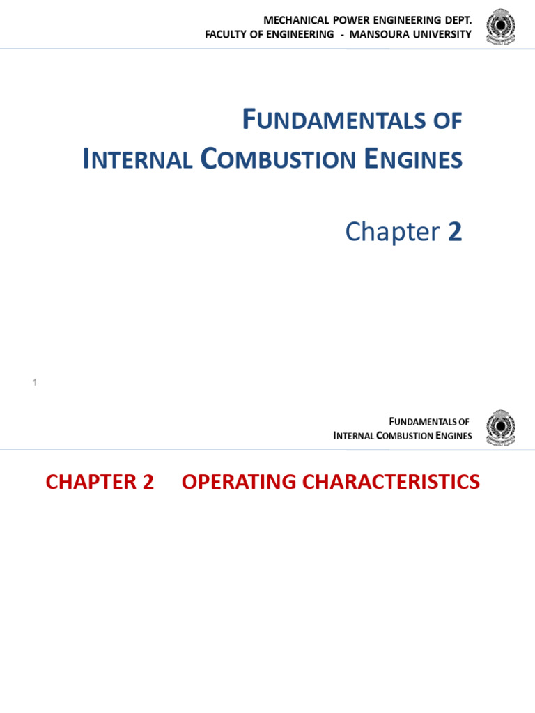 Ch.2 Operating Characteristics-1 | PDF | Engines | Internal Combustion Engine