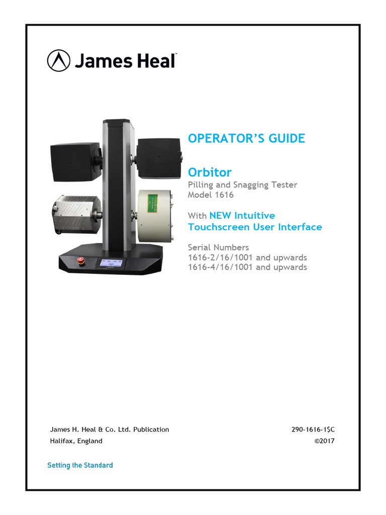 Orbitor 1616 Pilling Tester Guide | PDF | Yarn