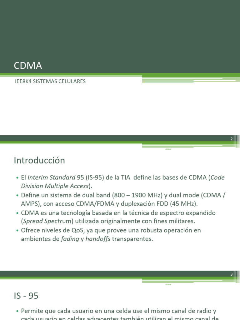 Sistemas Celulares CDMA | PDF | Tecnología móvil | Transmisión de datos