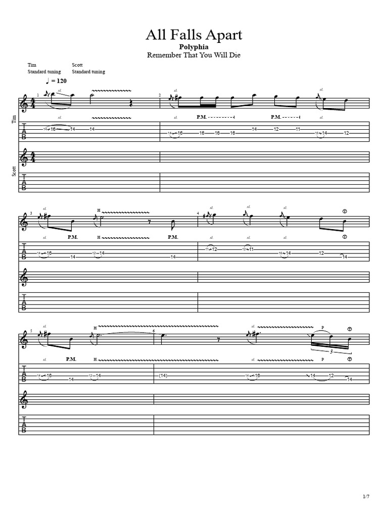 All Falls Apart Tab for Polyphia | PDF