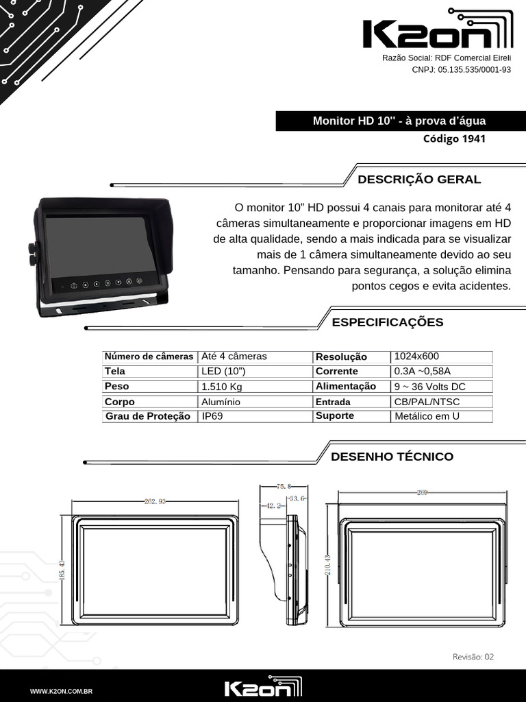 Sistema de Monitoramento K2on | PDF | Câmera