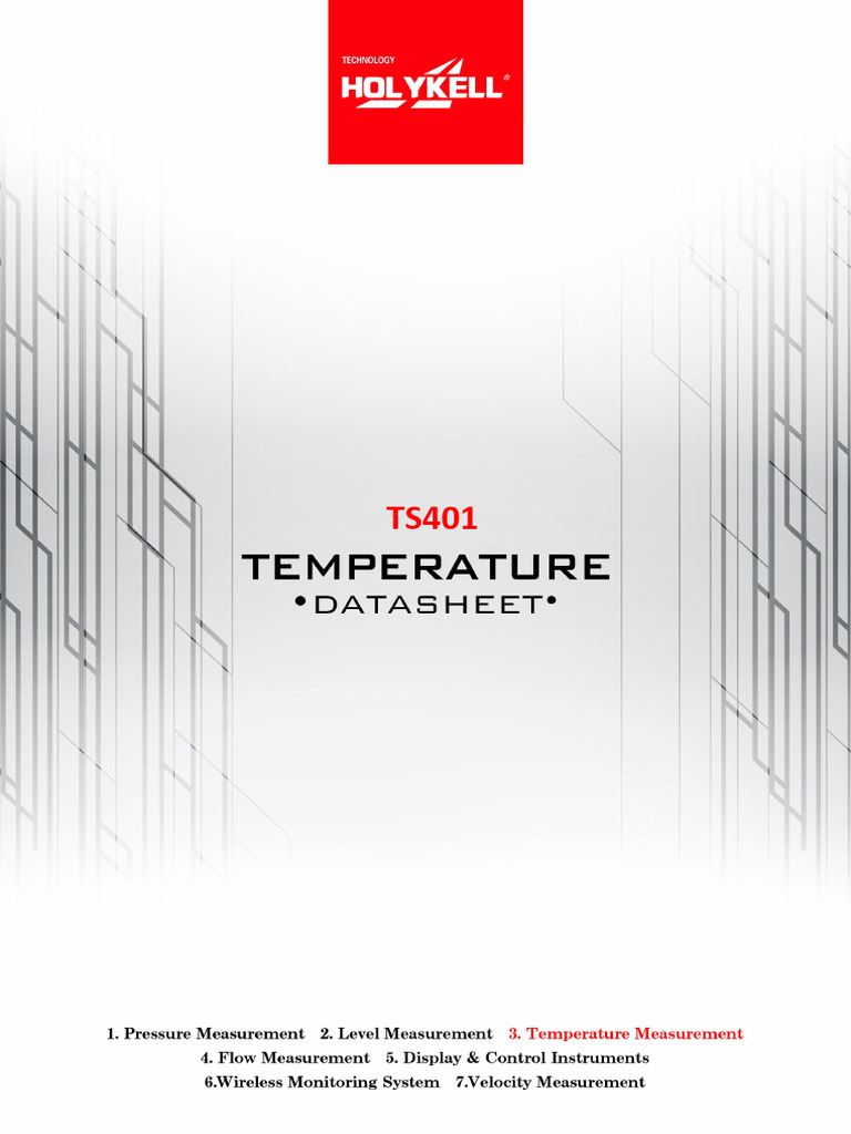 1 TS401 Temp Switch Datasheet en Holykell V2024 | PDF
