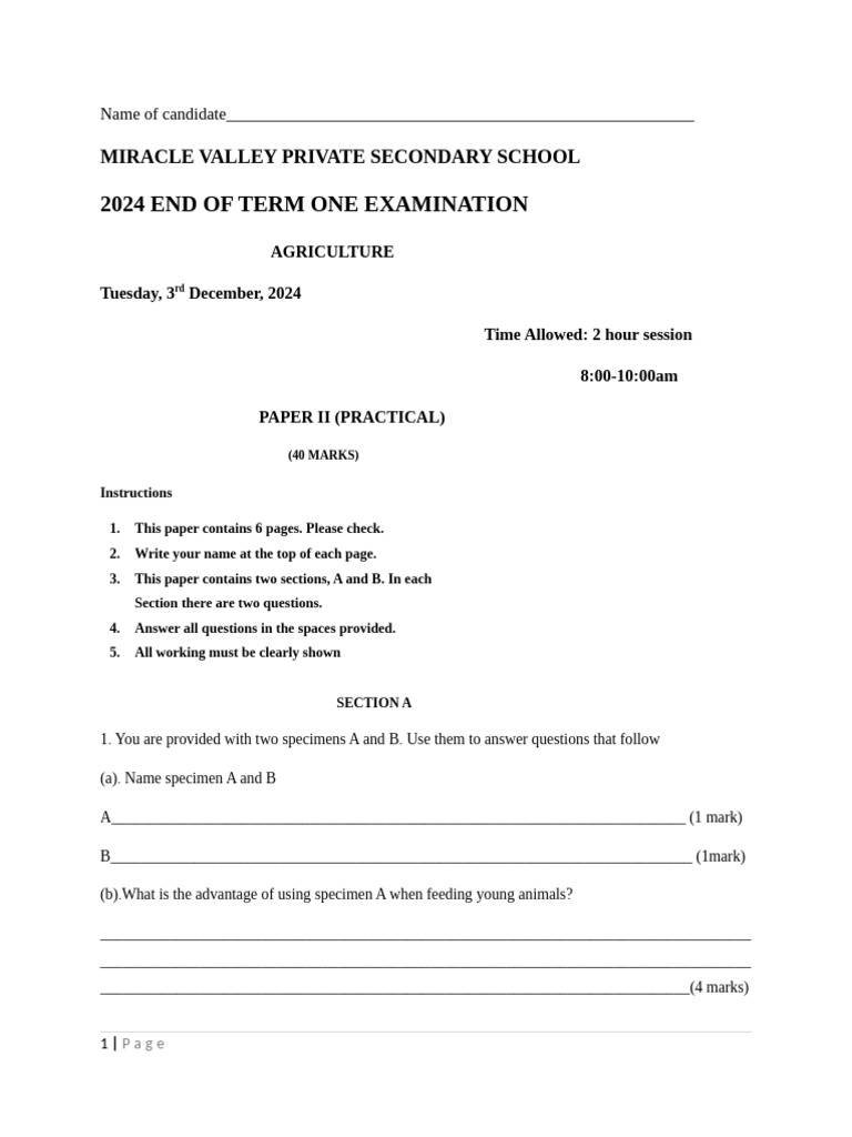 Agriculture Paper 2 - 083638 - 063126 | PDF | Soil | Horticulture