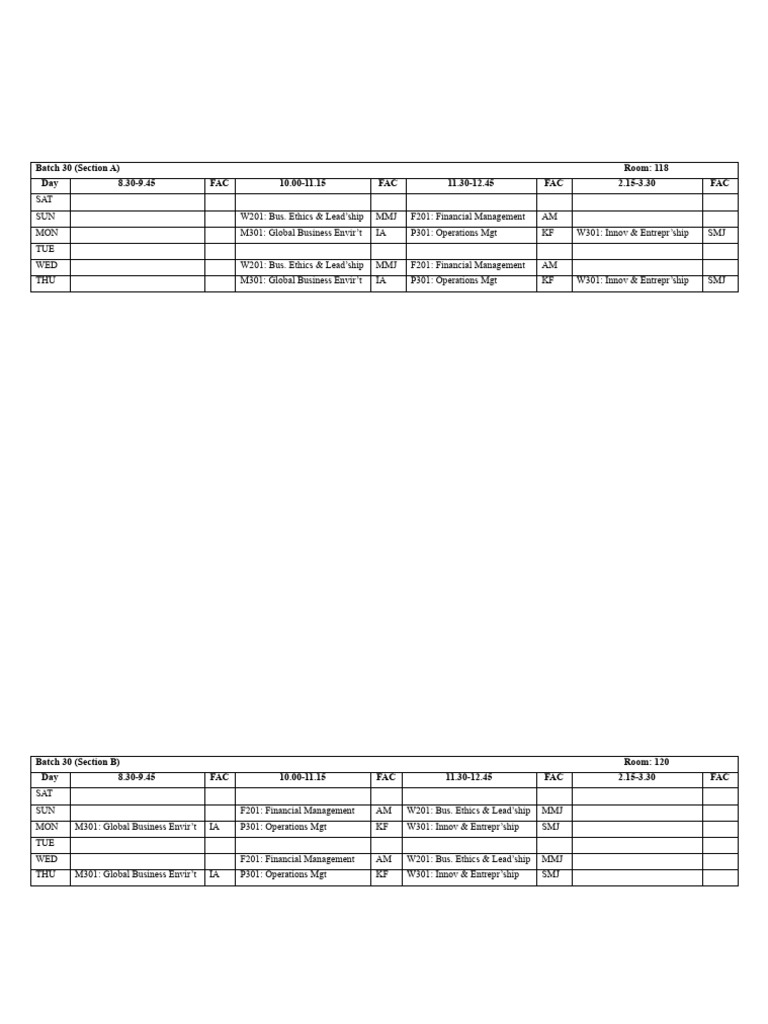 5th Semester Class Routine | PDF