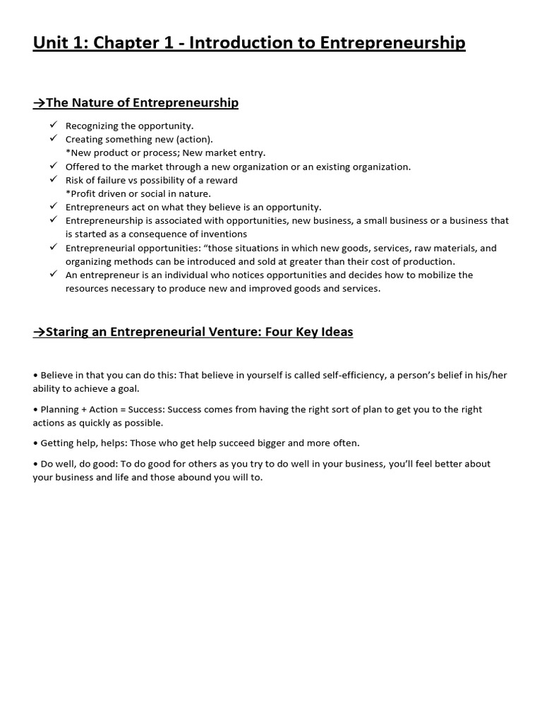 Unit 1 - Chapter 1 | PDF | Entrepreneurship | Creativity Unit 1 - Chapter 1 | PDF | Entrepreneurship | Creativity