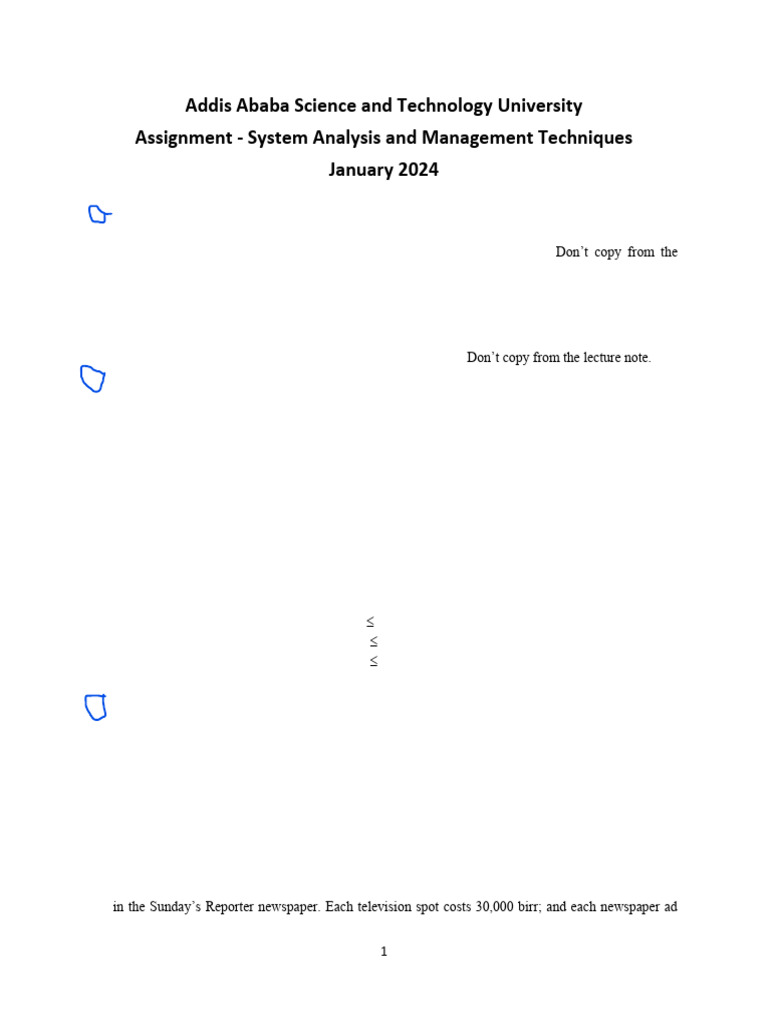 Assignment - SA - Jan. 2024 | PDF | Linear Programming | Algorithms