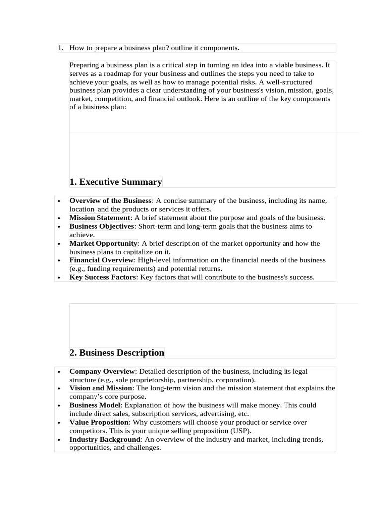 CGPT - How To Prepare A Business Plan | PDF | Marketing | Revenue