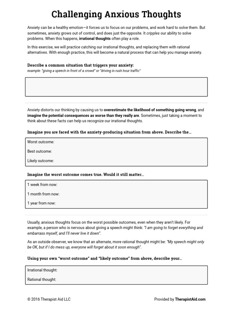 Managing Anxious Thoughts Effectively | PDF