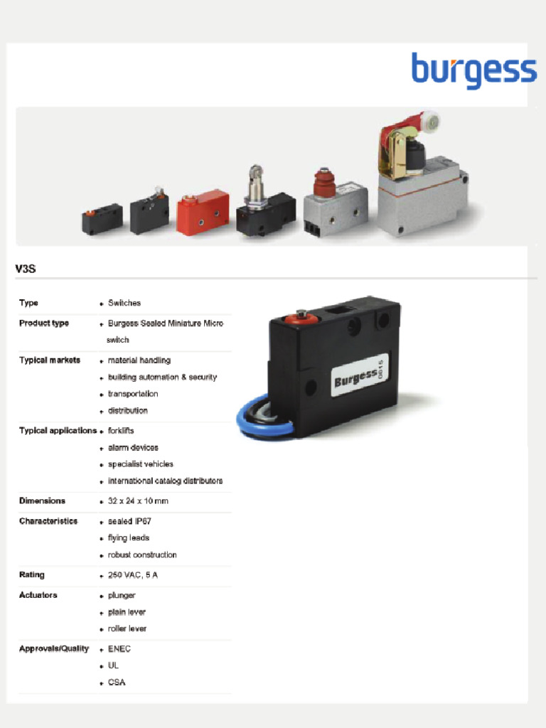 Johnson Electric V3 Series Specifications | PDF