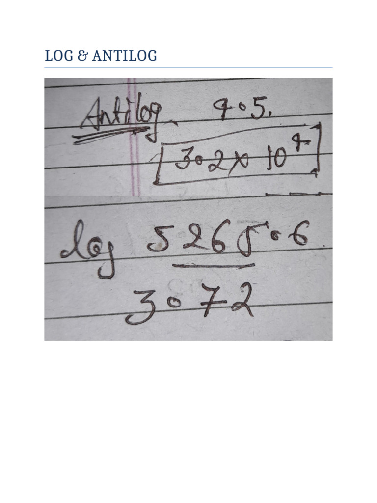 Log & Antilog | PDF
