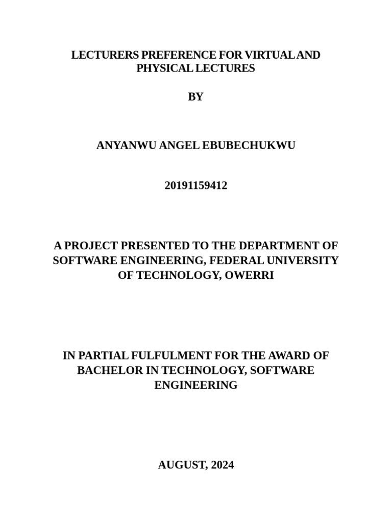 LECTURERS PREFERENCE FOR VIRTUAL AND PHYSICAL LECTURES | PDF | Learning | Likert Scale