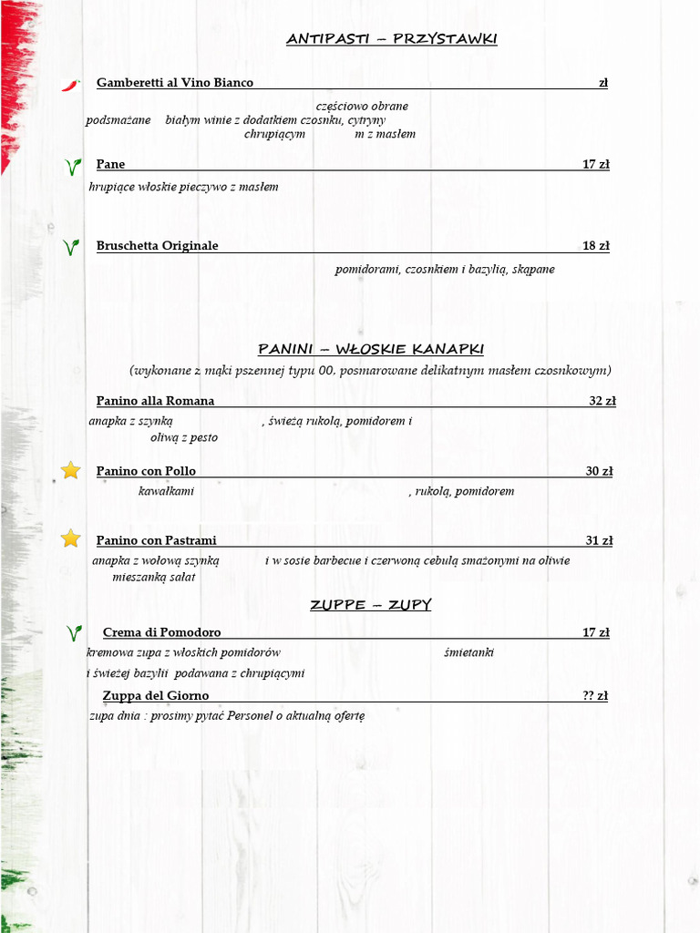 Menu 2024 Sogno Italiano | PDF