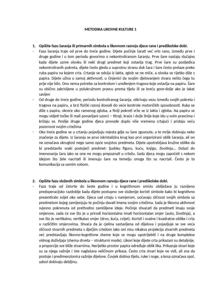 METODIKA LIKOVNE KULTURE 1 - Skripta | PDF