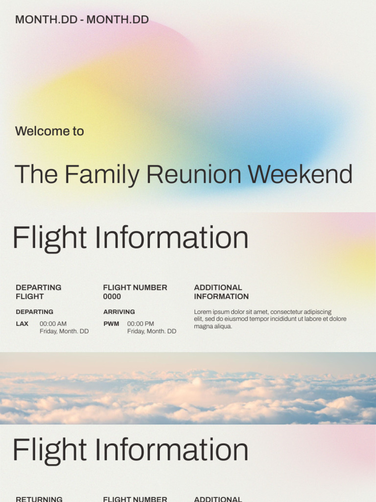 Family Reunion Itinerary Details | PDF