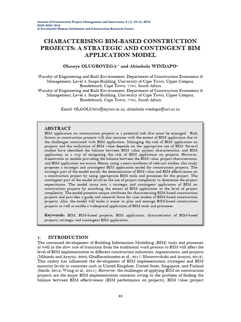 Strategic BIM Application Model for Projects | PDF | Building ...