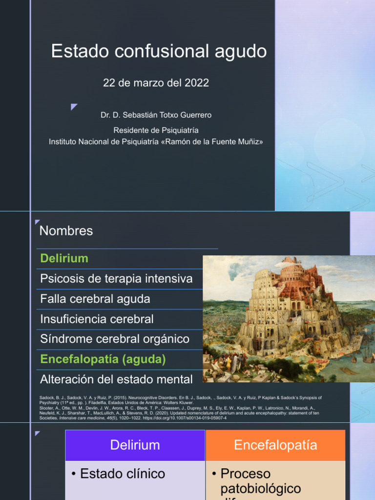 9tema IX. Estado Confusional Agudo | PDF | Demencia | Medicina CLINICA