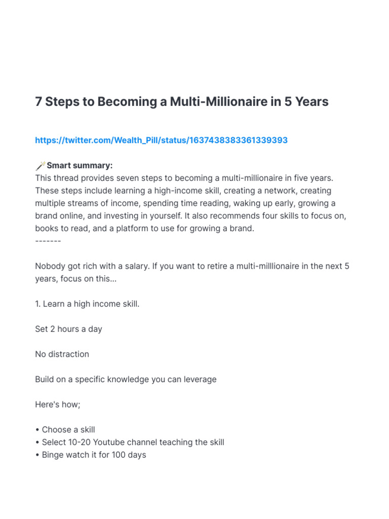 7 Steps To Becoming A Multi-Millionaire in 5 Years | PDF