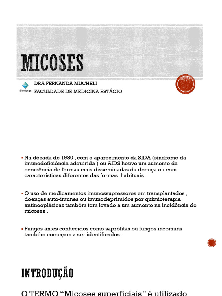 Micoses Superficiais: Causas e Tratamento | PDF | Fungo | Candidíase