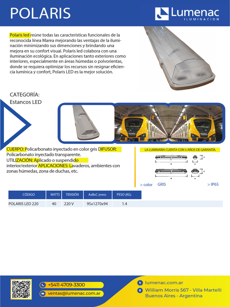 Ficha Técnica LUMENAC | PDF